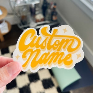Custom Retro Name Stickers, Custom Name Stickers for School, Custom ...