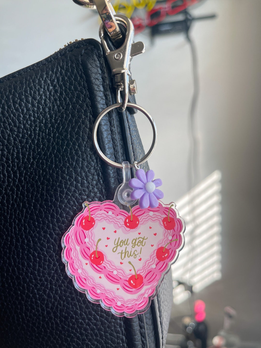 Heart Cake Acrylic Keychain, Cake Keychain, Heart Cake Keychain ...