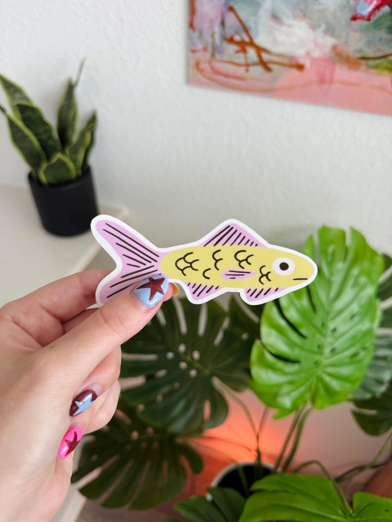Hand Drawn Fish Sticker Pack, Matte Vinyl, Water Bottle Decal - Etsy