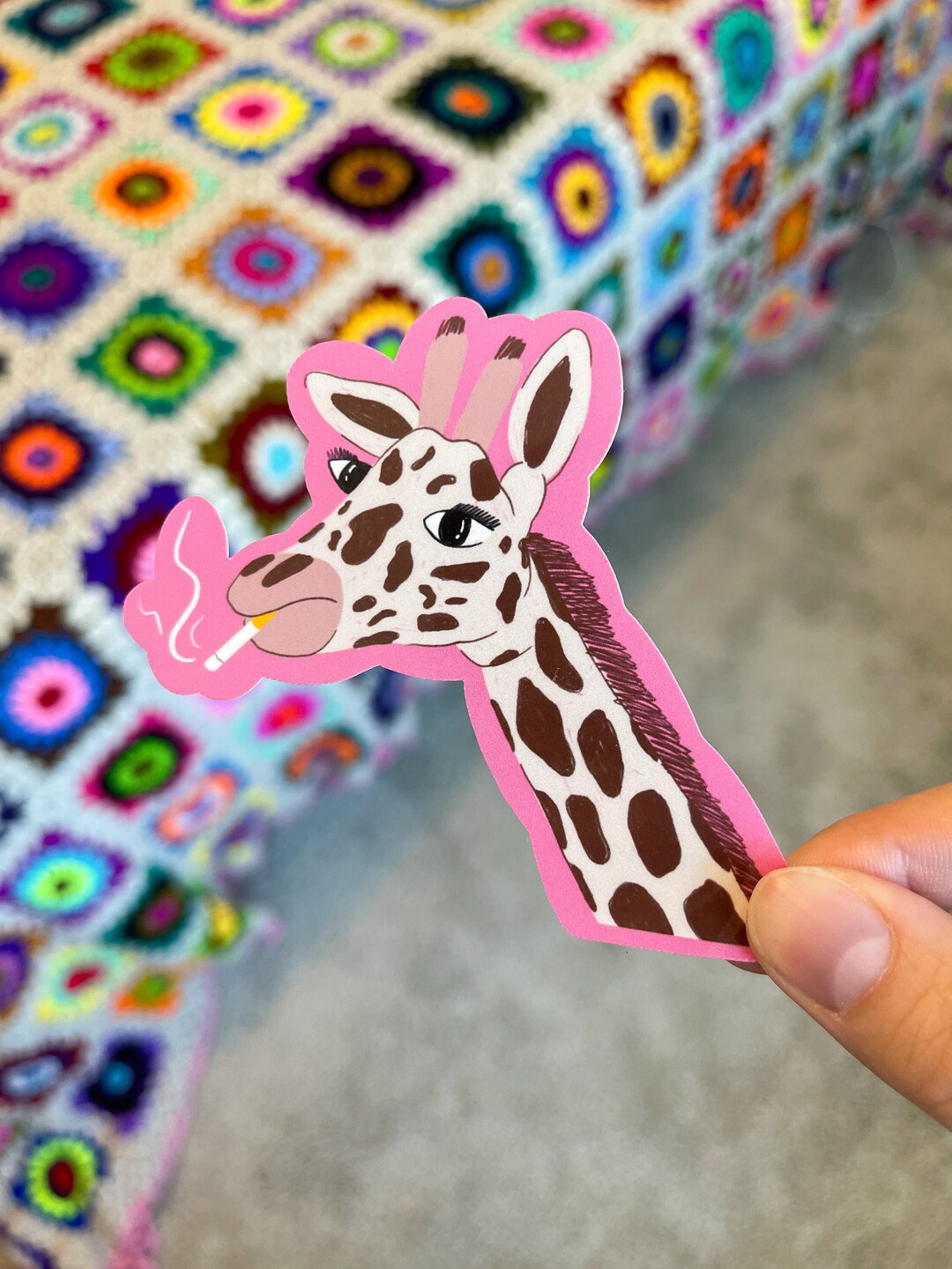 Giraffe Sticker, Giraffe Smoking Sticker, Animals Smoking Sticker ...