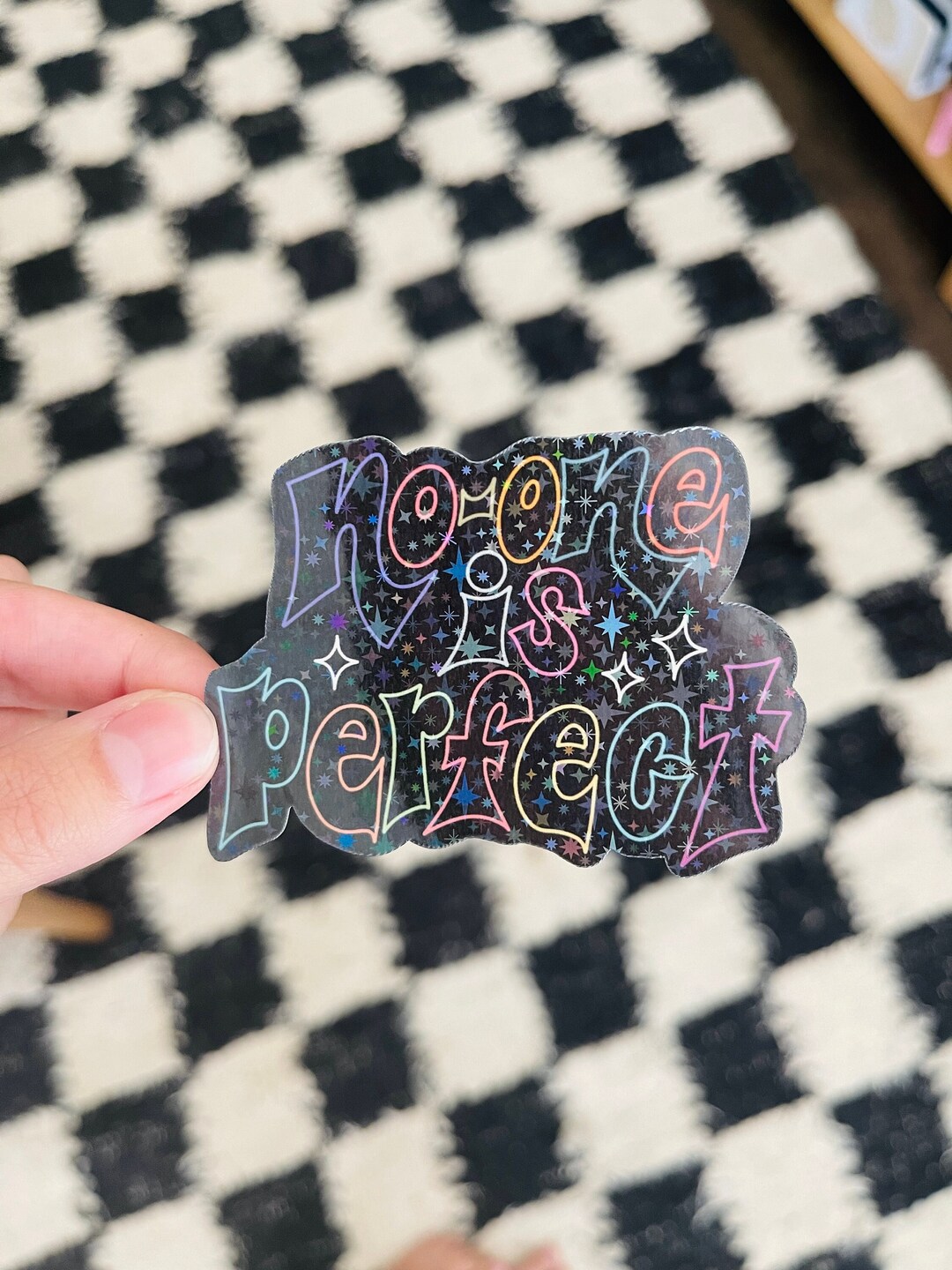 No One is Perfect Glitter Sticker, Motivational Laptop Decal - Etsy
