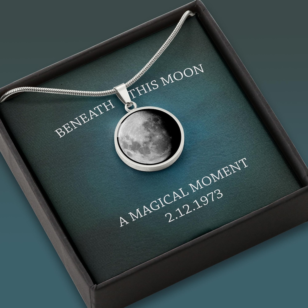 Custom Moon Phase Necklace, Moon Phase Jewelry, Custom Birthday Gift ...