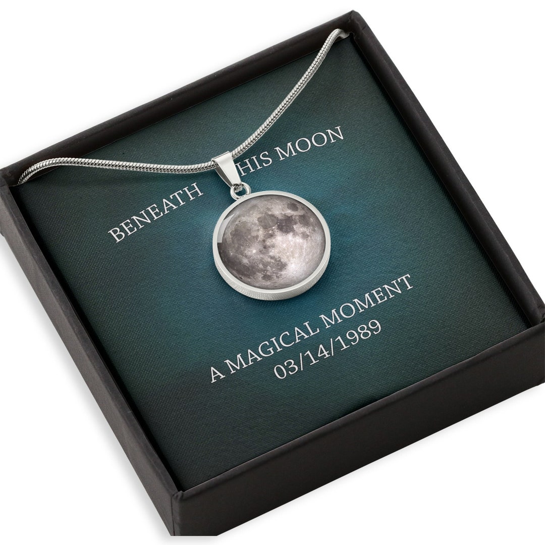 Custom Moon Phase Necklace, Moon Phase Jewelry, Custom Birthday Gift ...
