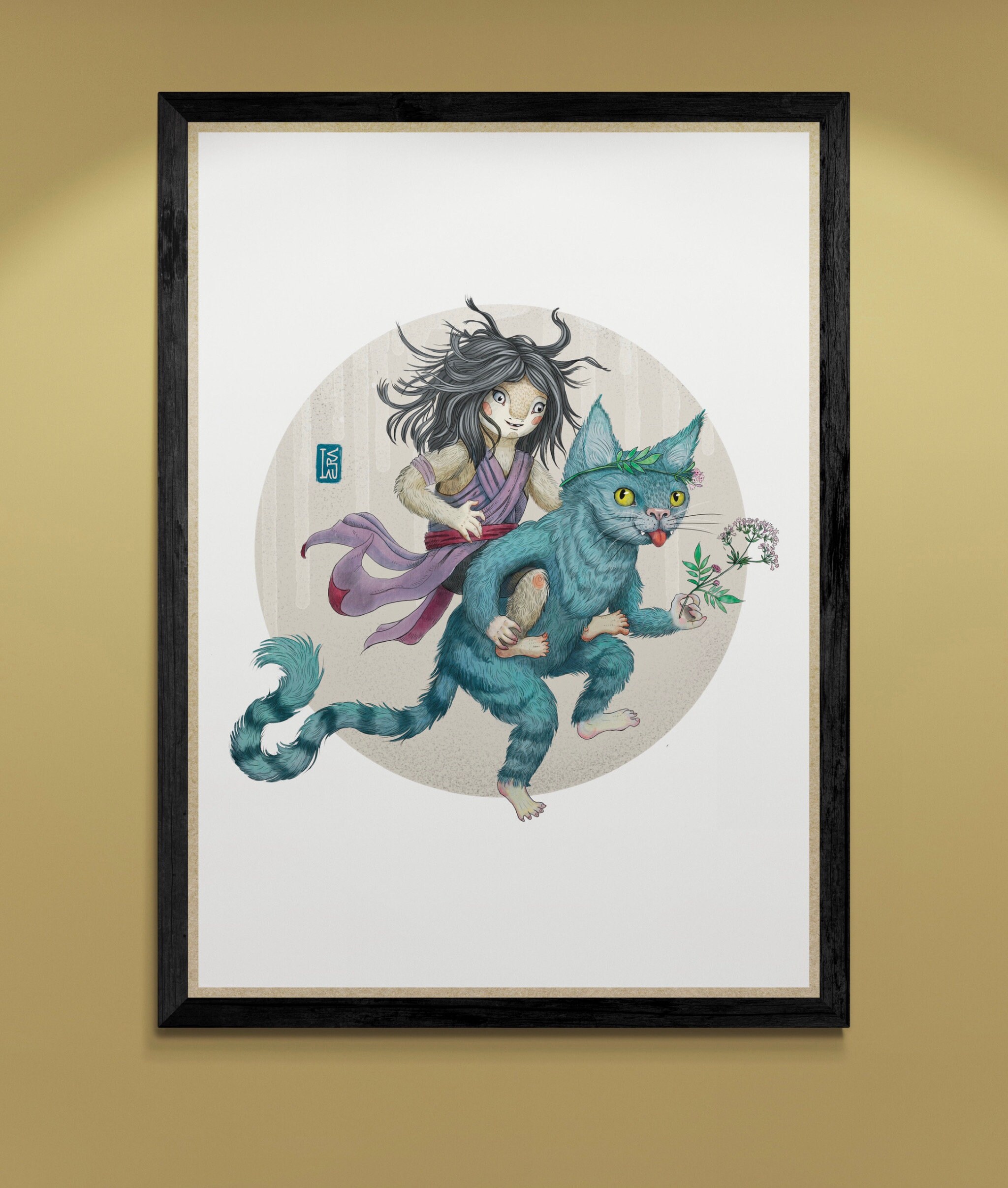 Katze Und Wildling, Kater, Baldrian, Poster, Print, Lustig, Wanddekor ...