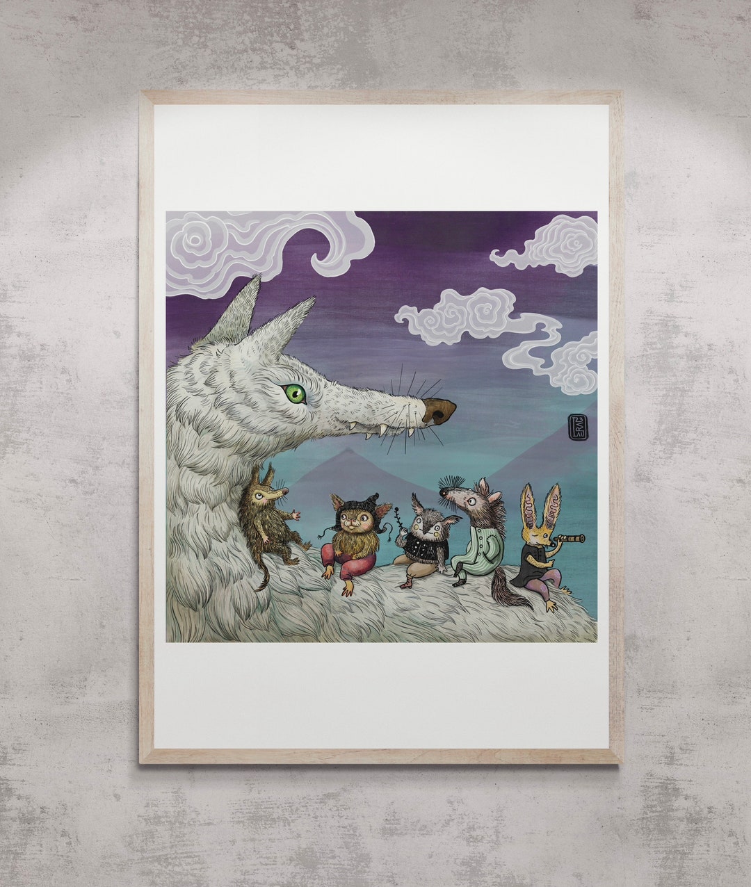 Koyote and Critters, Wolf , Animal, Poster, Print, Lustig, Wanddekor ...