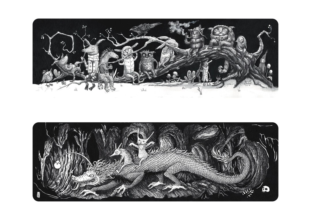 Critter Auf Dem Baum Und Critters Drache Reiten, A3, Poster ...