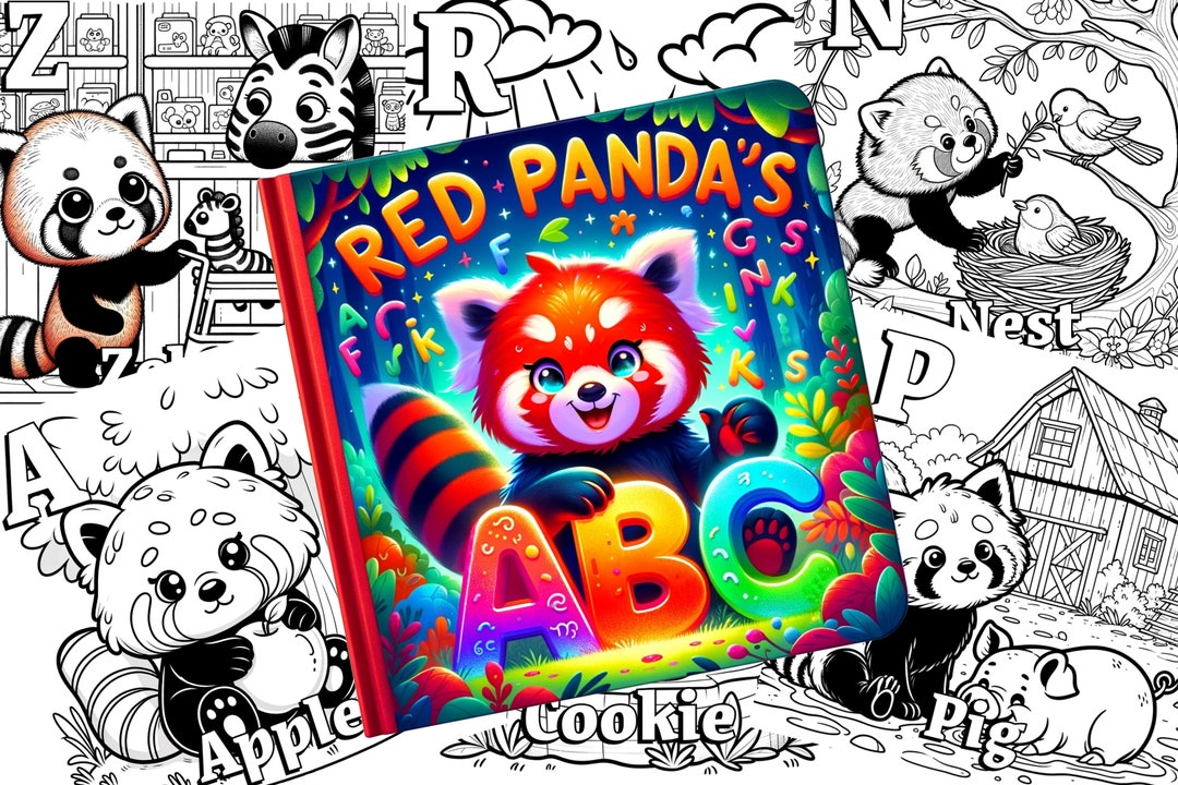 Discover the Alphabet With Red Panda's Abcs: 26 Fun & Colorful Pages to ...