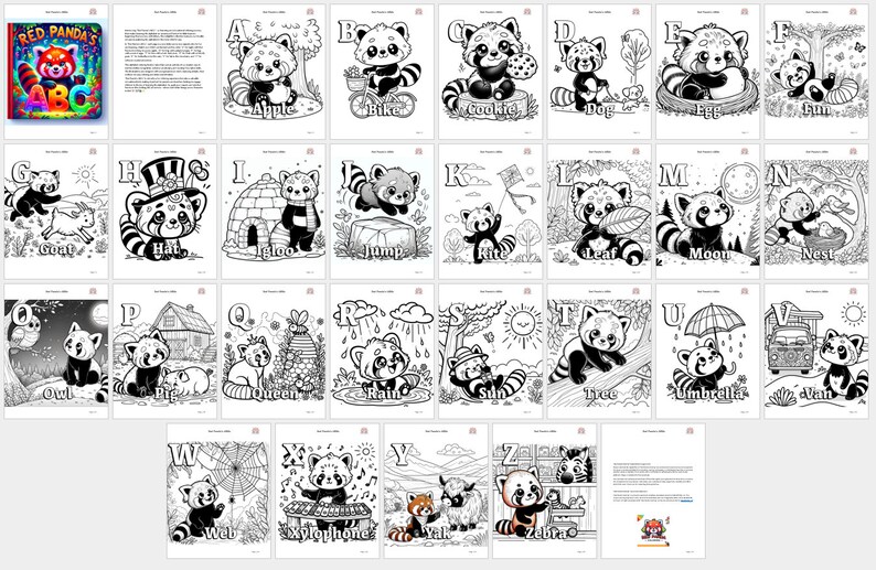 Discover the Alphabet With Red Panda's Abcs: 26 Fun & Colorful Pages to ...
