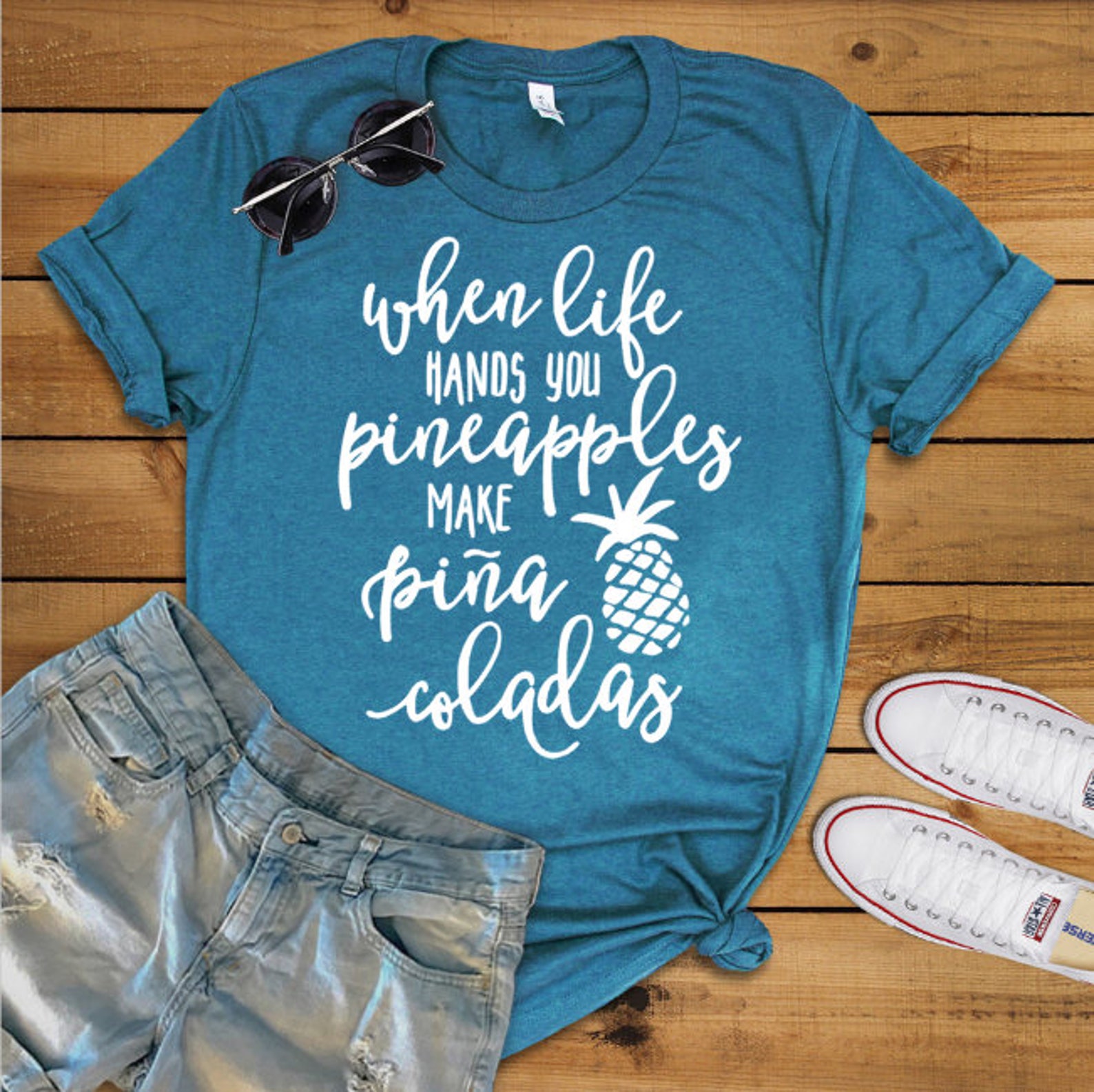 When Life Hands You Pineapples Make Pina Coladas Shirt Funny - Etsy
