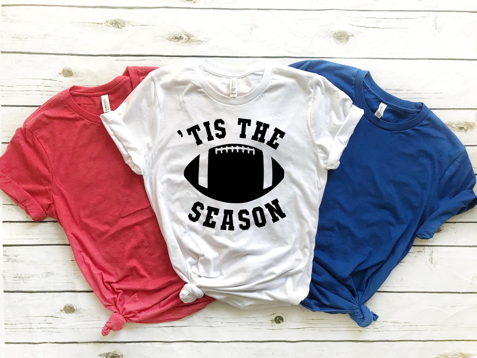 Tis the Season Football Shirt Football Tee Bella Canvas | Etsy