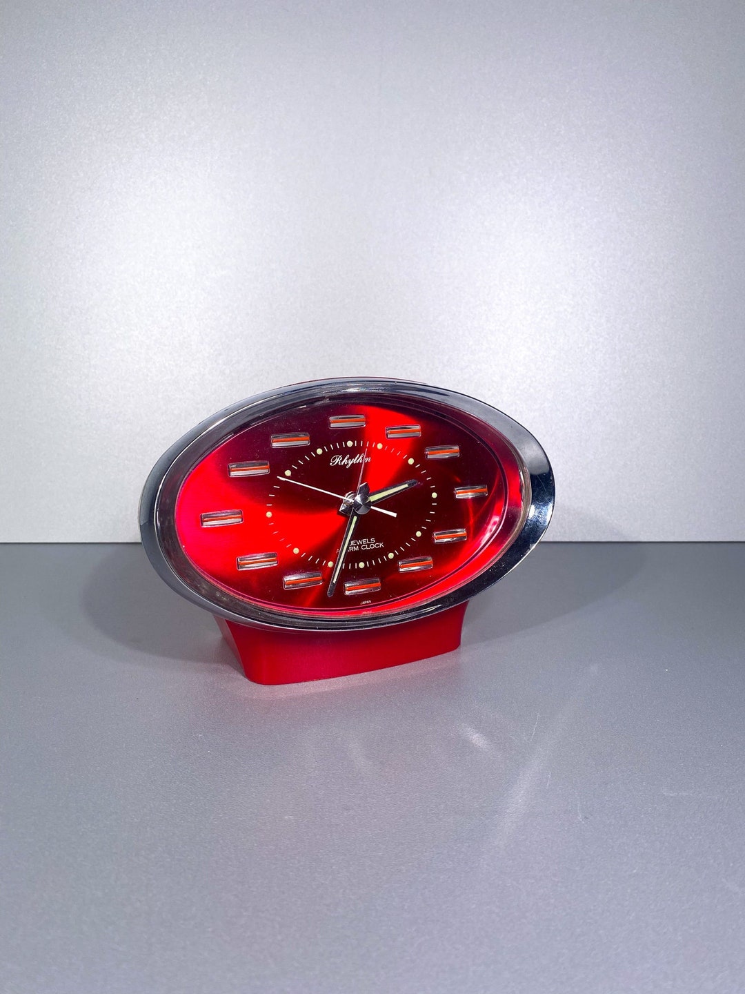 Space Age 70s Rhythm Alarm Clock, Red, Vintage Table Clock, Retro Alarm ...