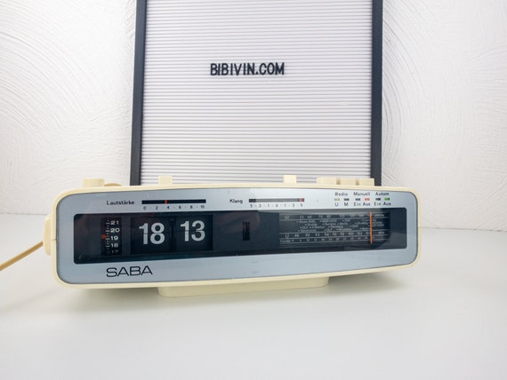 Mid century Flip Clock SABA Radio clock automatic | Etsy