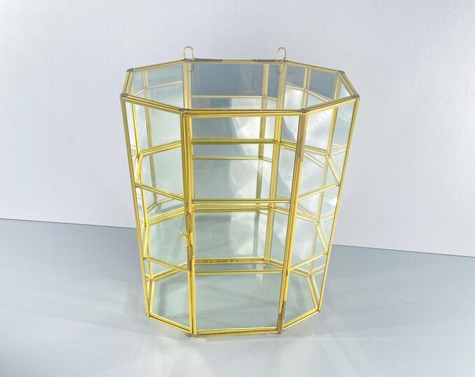 Small Glass Display Case Made of Mirror Glass and Brass. Succulent ...