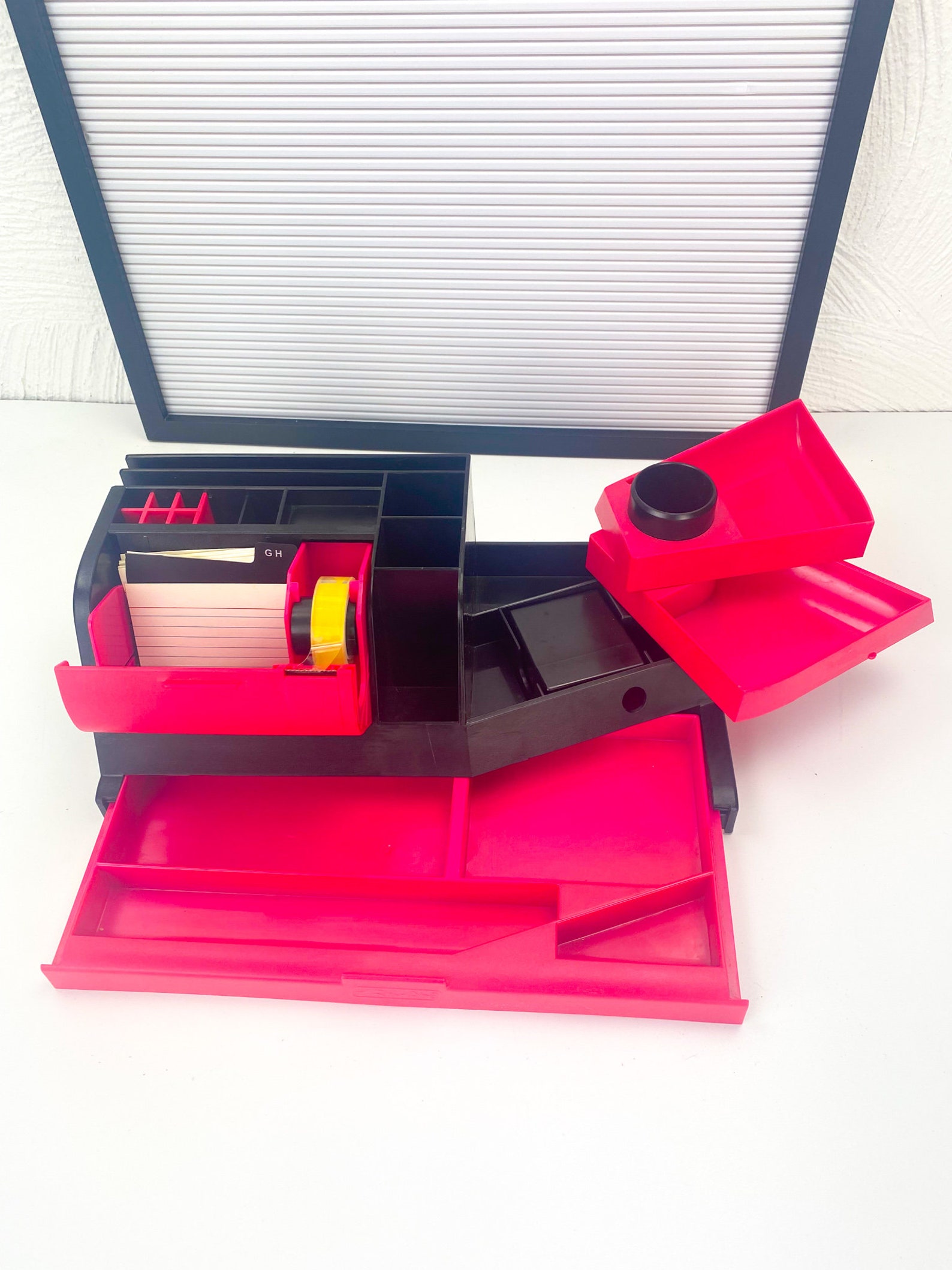 Vintage Big Butler Desk Organizer Herlitz 80s Pink Raspberry - Etsy