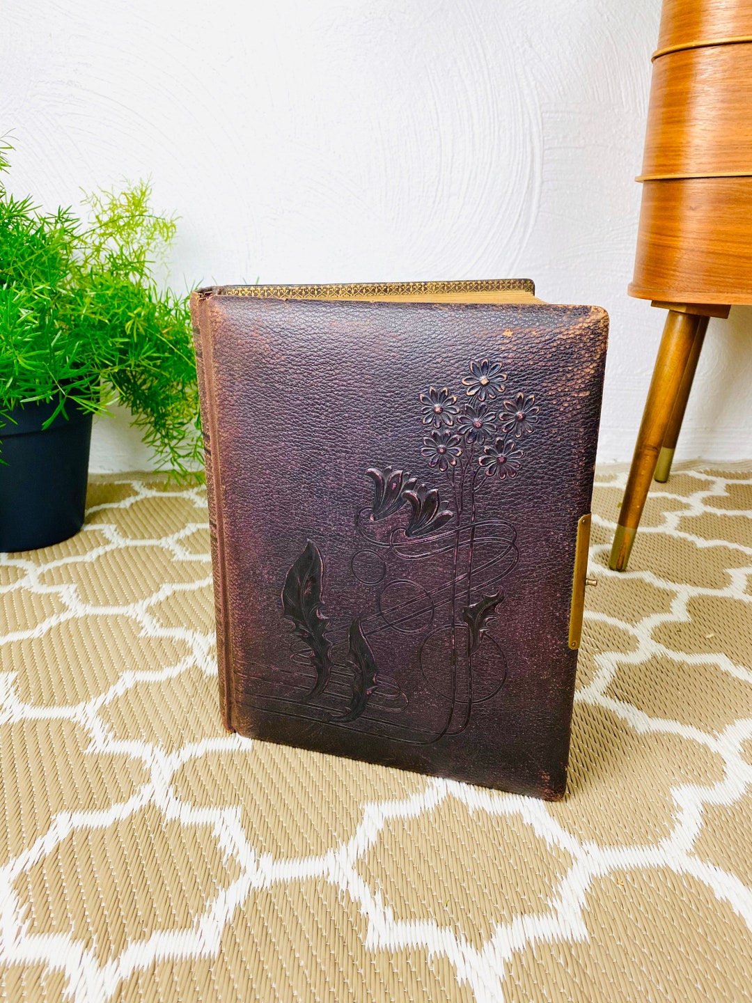 Antique Photo Album, Leather Bundle, Around 1920, Art Deco Design ...