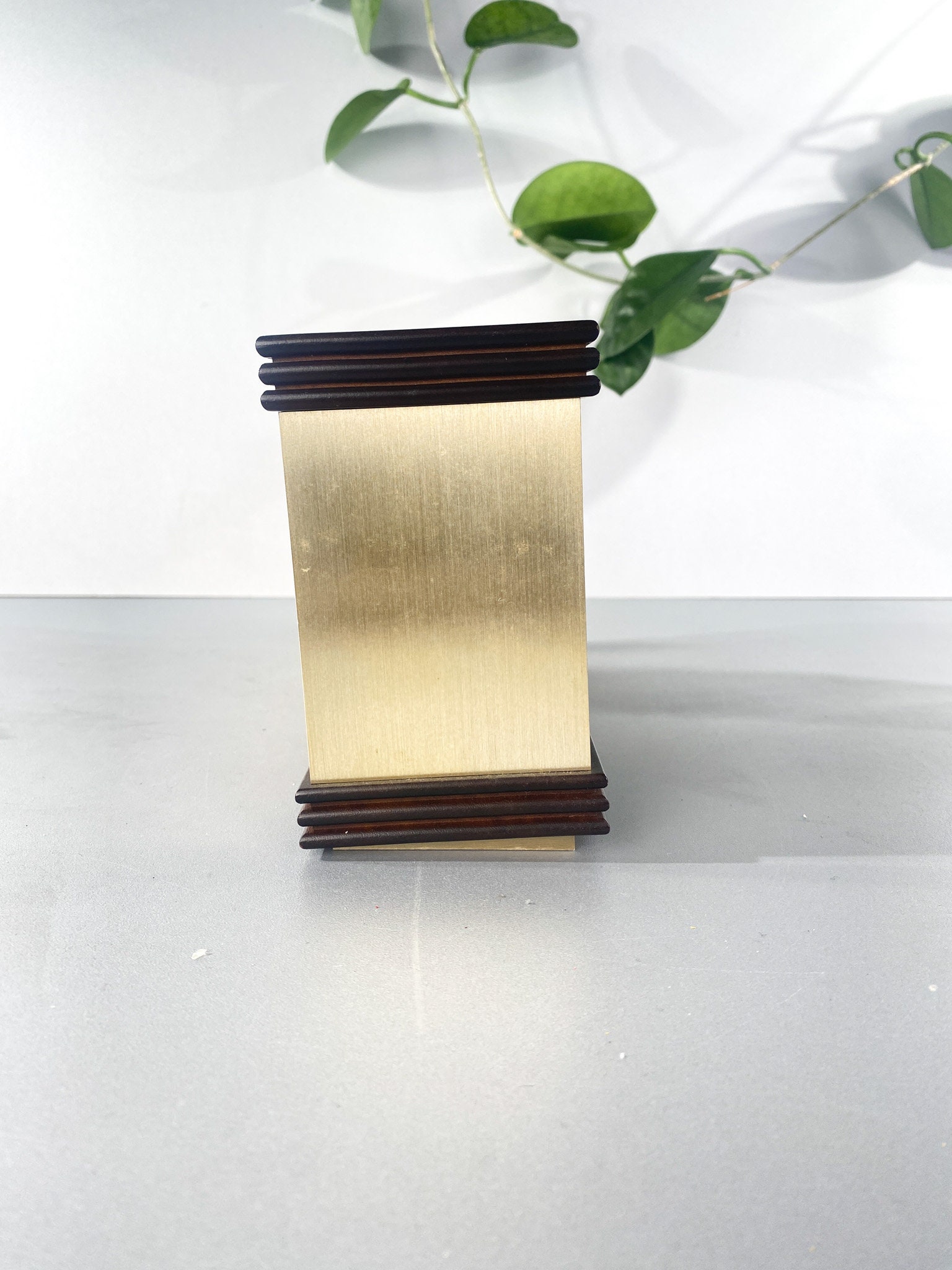 Junghans Quartz Table Clock Made of Wood and Brass - Etsy