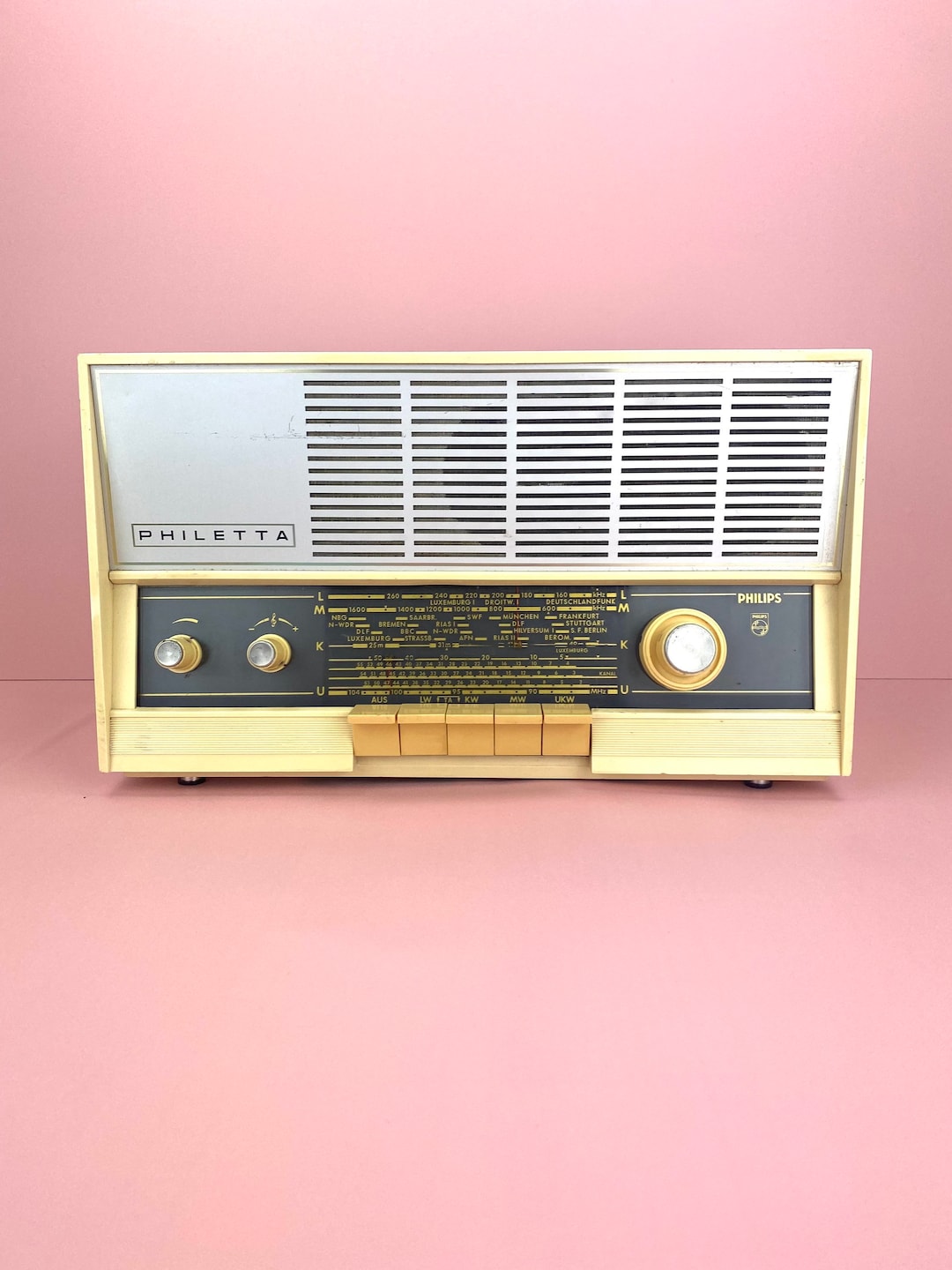 Mid Century Radio Philetta by Philips, Vintage Tube Radio From the 60s ...