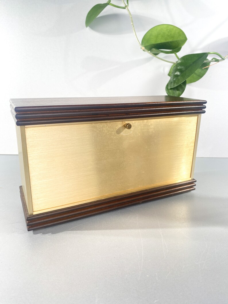 Junghans Quartz Table Clock Made of Wood and Brass - Etsy