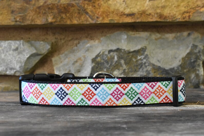 1 Multi Colored Medallion Dog Collar & Leash Set - Etsy