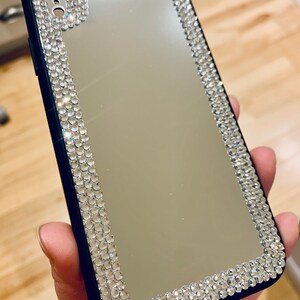 Bling Crystals Framed Mirror Back Phone Case Sparkly Diamond Effect ...