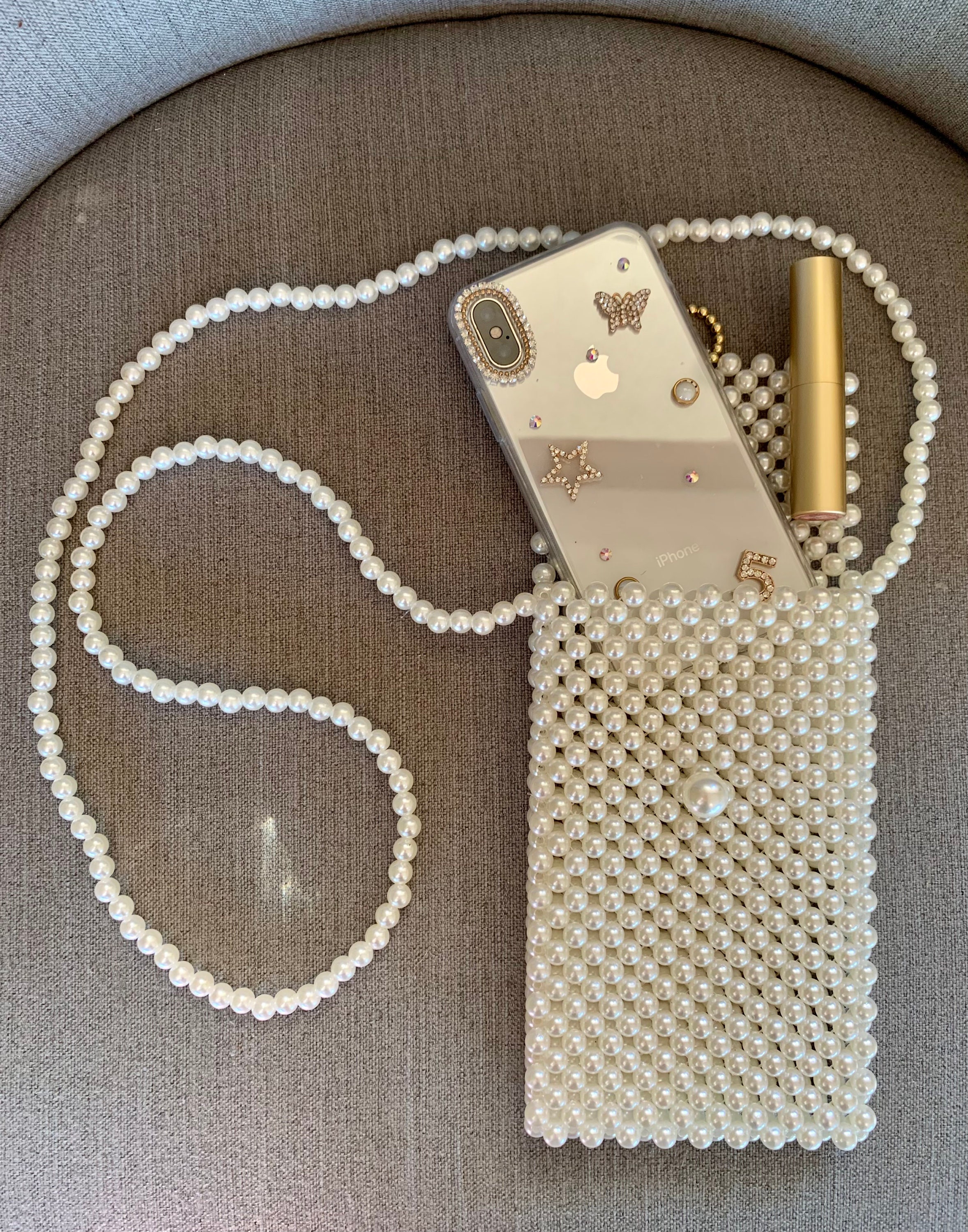 Perles de résine blanche Perles Mini Téléphone Pouch Bag | Etsy