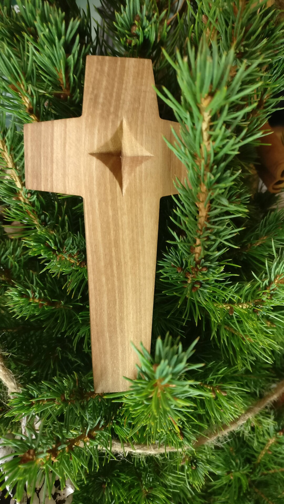 4.5" Wood Cross, Small Star Design - Etsy