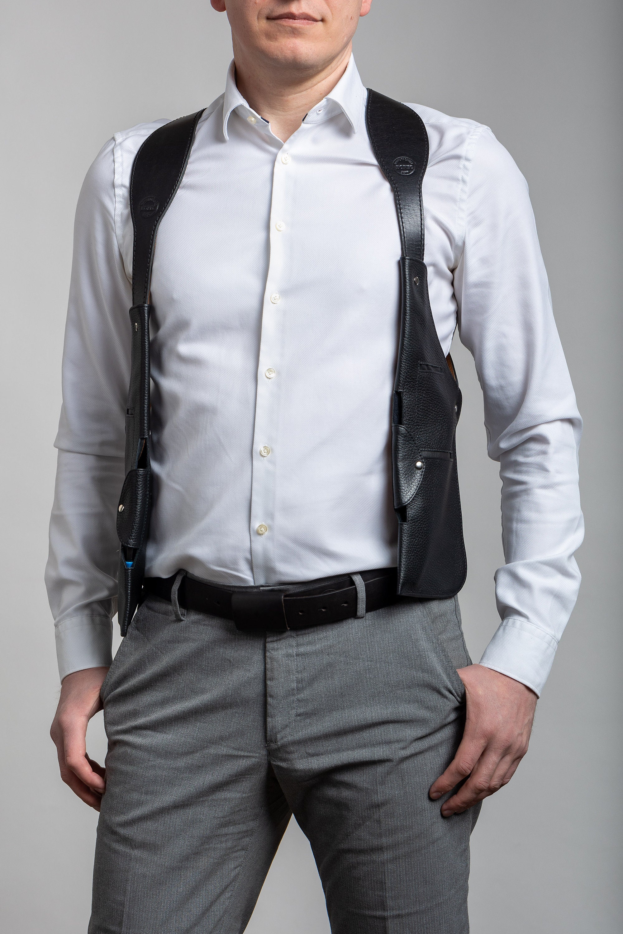 Leather Shoulder Holster Bag Holster Bag Utility Vest Cell Phone ...