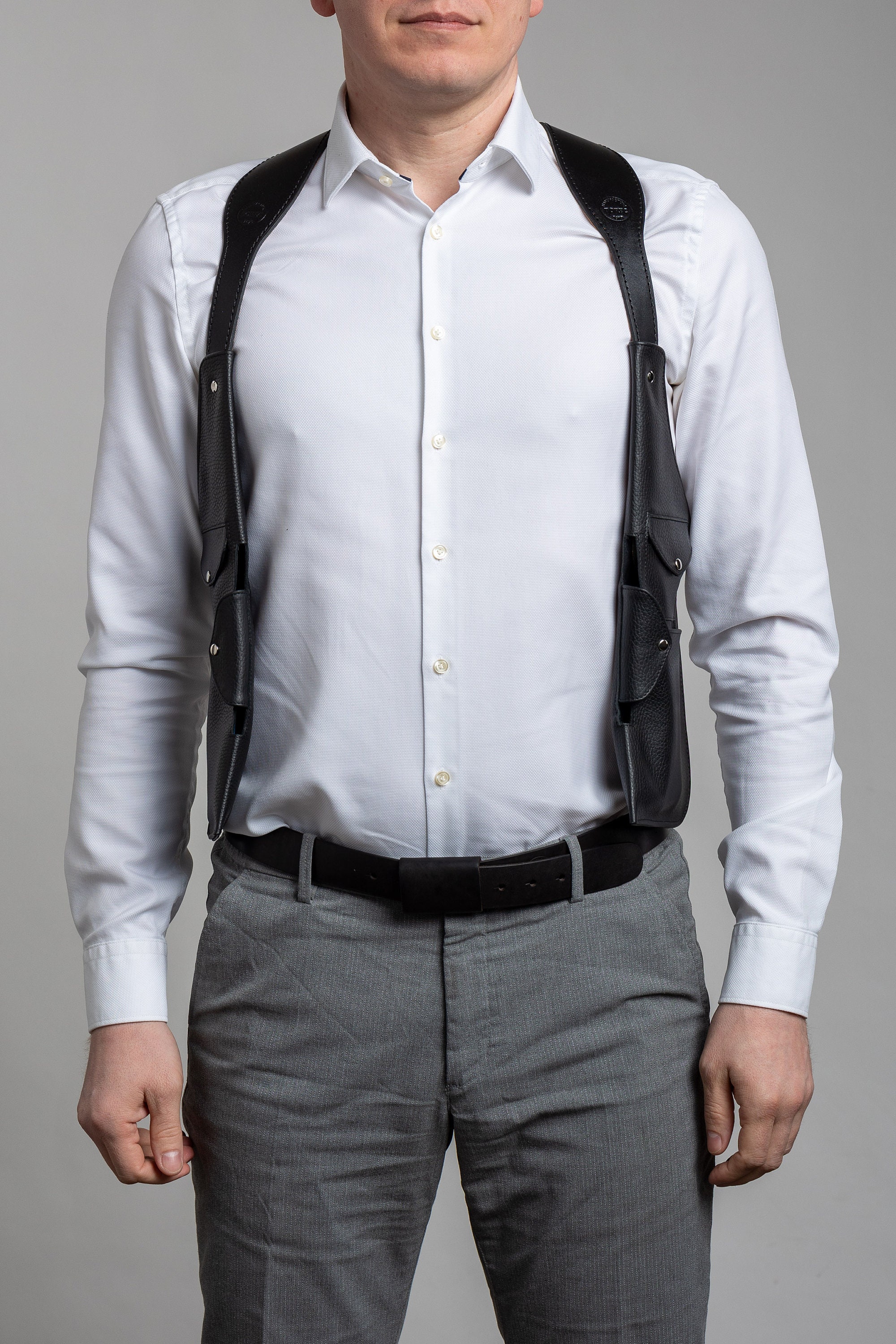 Leather Shoulder Holster Bag Holster Bag Utility Vest Cell Phone ...