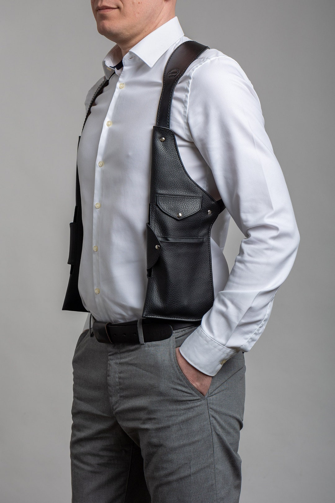 Leather Shoulder Holster Bag | Holster Bag | Utility Vest | Cell Phone ...