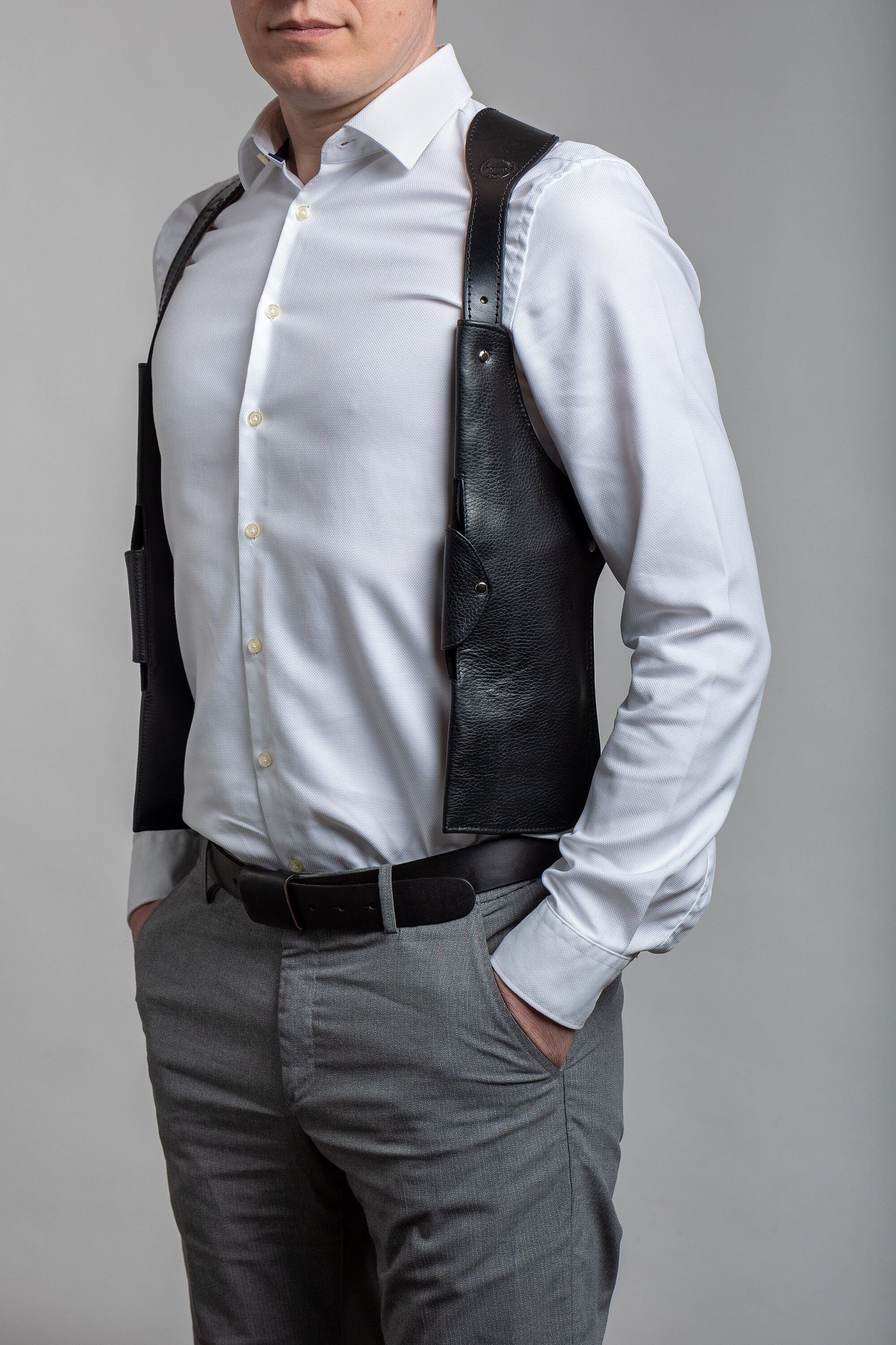 Plain Front Wider Connection | Leather Shoulder Holster Bag | Holster ...