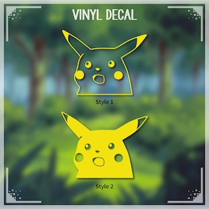 Surprised Pikachu Face - Pokemon | Vinyl Decal - Etsy