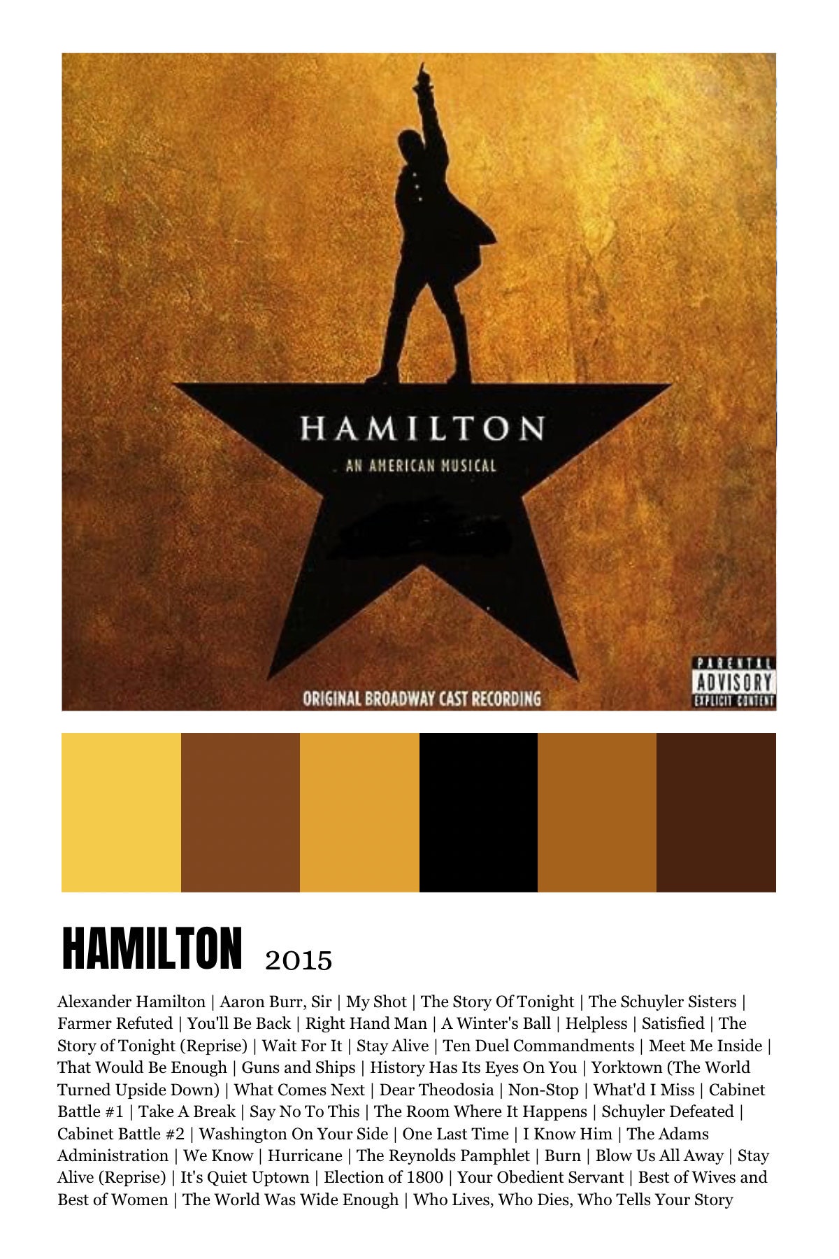 Hamilton Musical Broadway Poster - Etsy