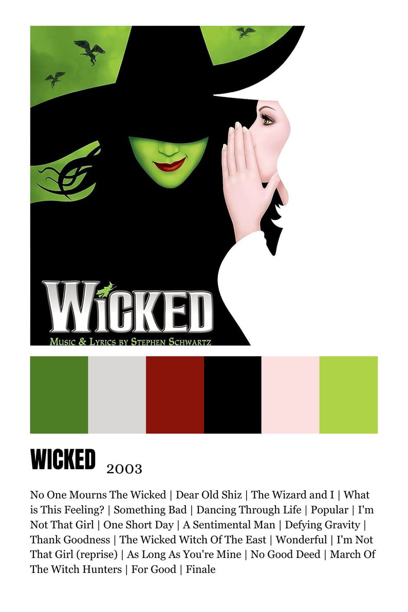 Wicked Musical Broadway Poster - Etsy