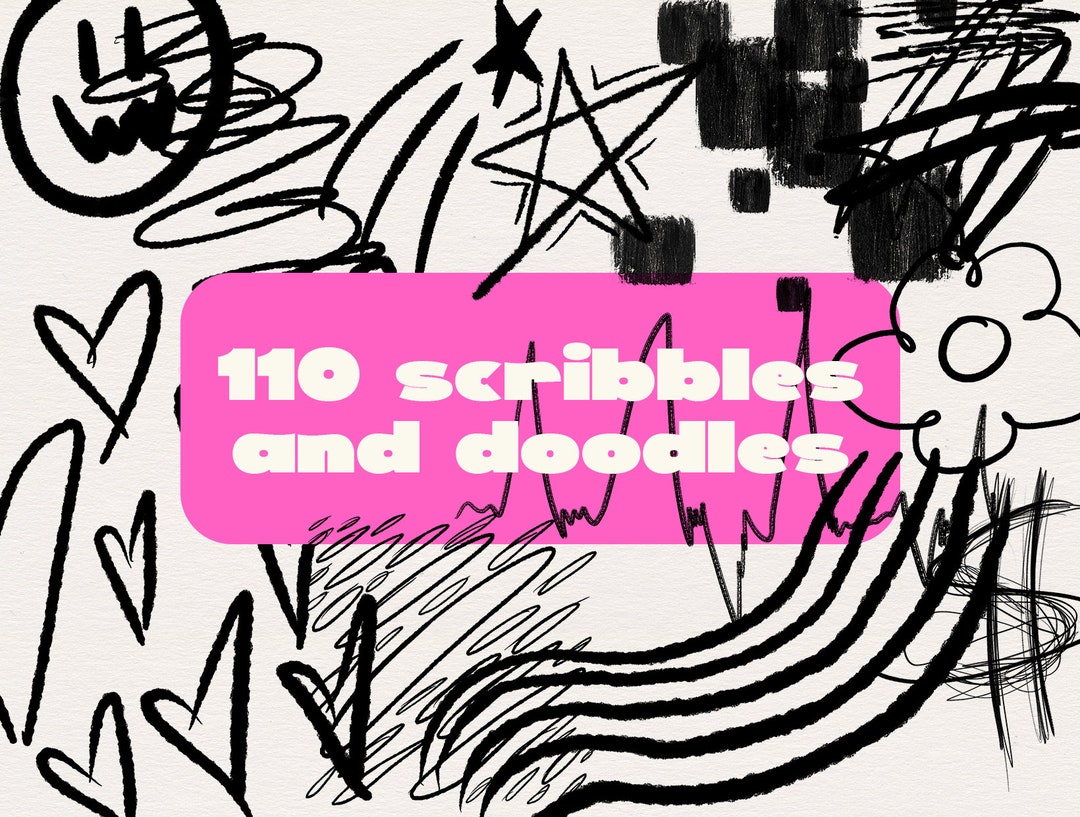 110 PNG Scribbles and Doodles for Photoshop, Canva, Note Taking | Scribble Society - Etsy