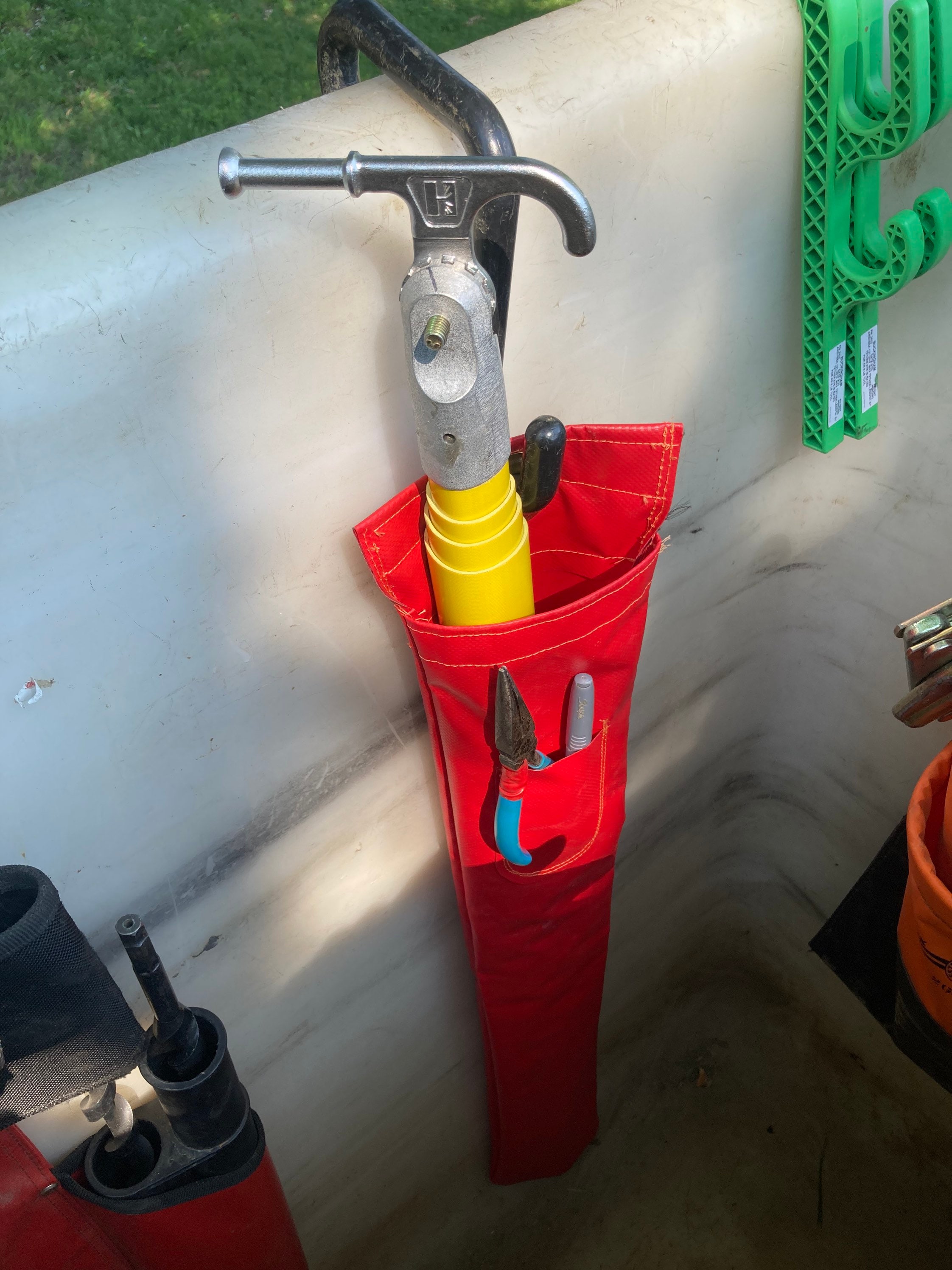 Lineman Bucket Bag, LONG Switch Stick Holder, Lineman Ariel Tool, Red ...