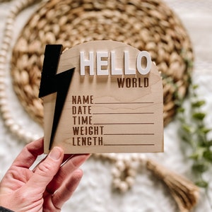 Lightning Bolt Baby Milestone Markers - 3D Monthly Plaque - Wood Age ...