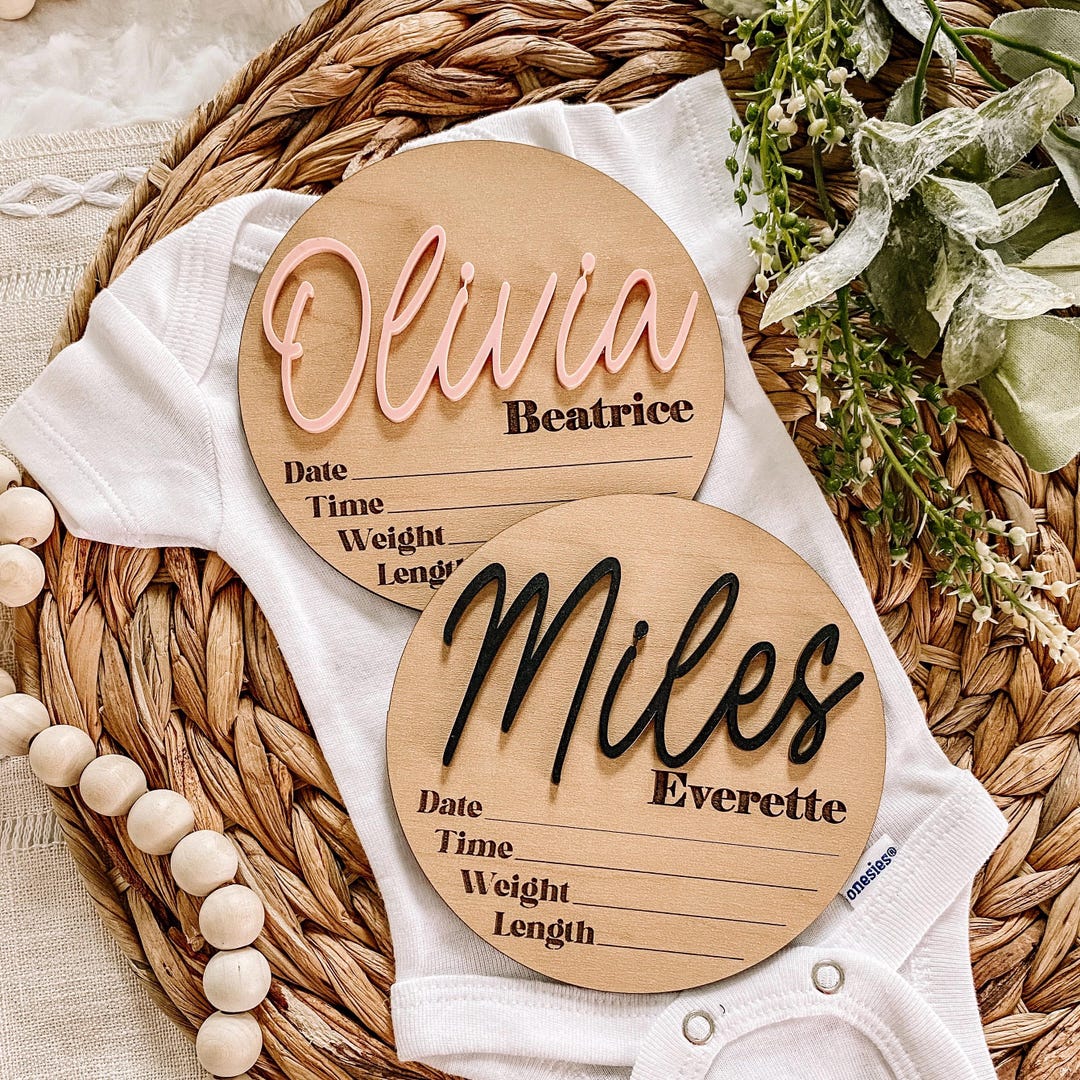 Baby Name Sign for Hospital - Nursery Decor - Birth Stat Sign - Baby ...