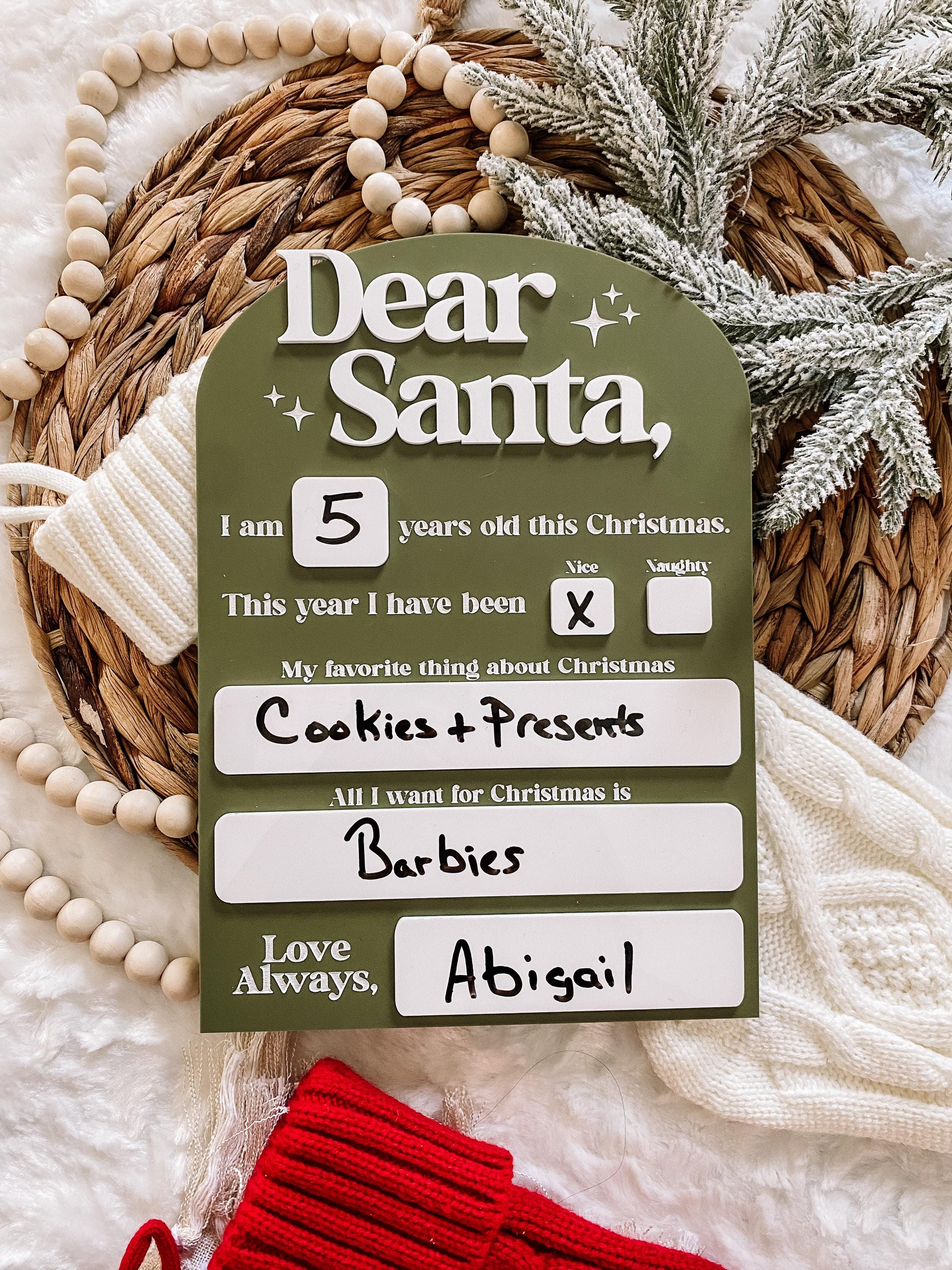 Dear Santa Christmas Board - Custom Reusable Christmas List Sign ...