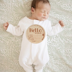 Fishing Birth Announcement Plaque - Wood Stat Disc - Baby Sign - Future ...