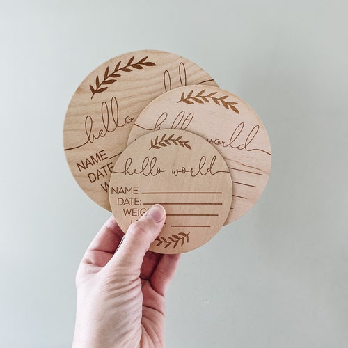 Hello World Sign Baby Announcement Hello World Wooden Sign - Etsy