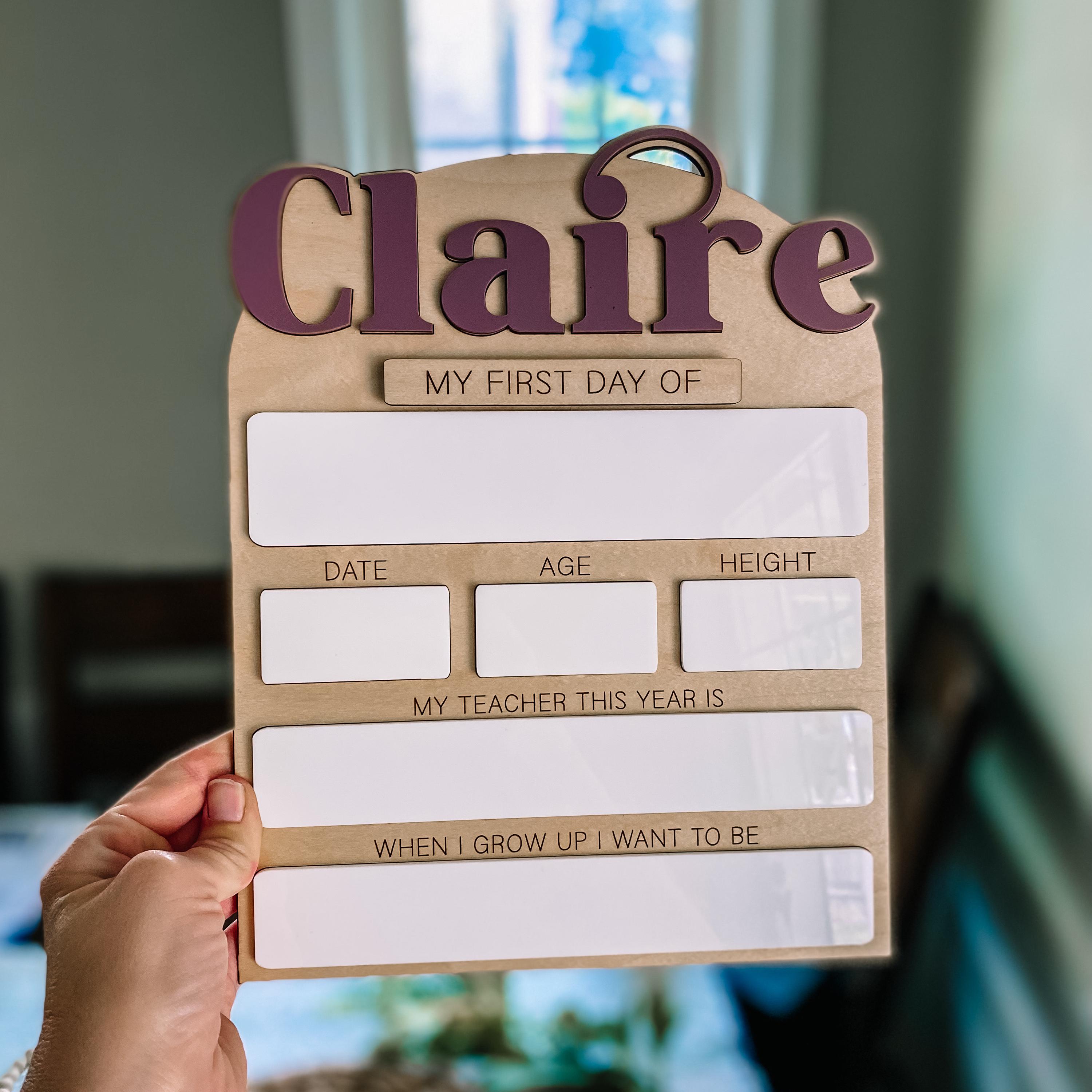 Custom First and Last Day of School Sign - Reusable Dry Erase Acrylic ...