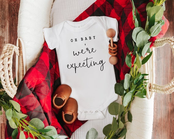 Oh Baby We're Expecting Onesie™ Pregnancy Announcement - Etsy