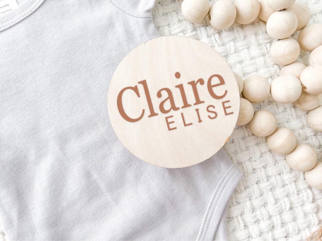 Baby Announcement - Wood Birth Stat Circle - Custom Baby Name Sign ...