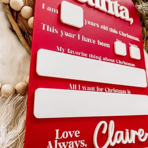 Dear Santa Christmas Board - Custom Reusable Christmas List Sign ...