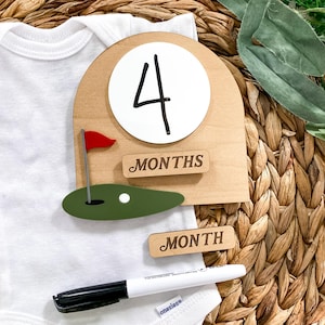 Golf Baby Nursery Sign - Birth Announcement Photo Prop - Engraved Photo ...