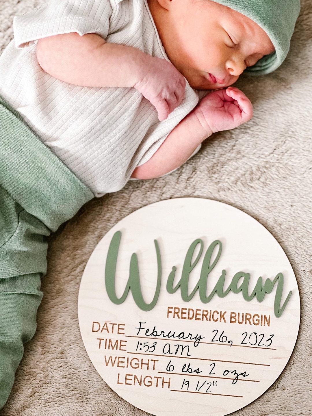 Baby Name Sign for Hospital - Nursery Decor - Birth Stat Sign - Baby ...
