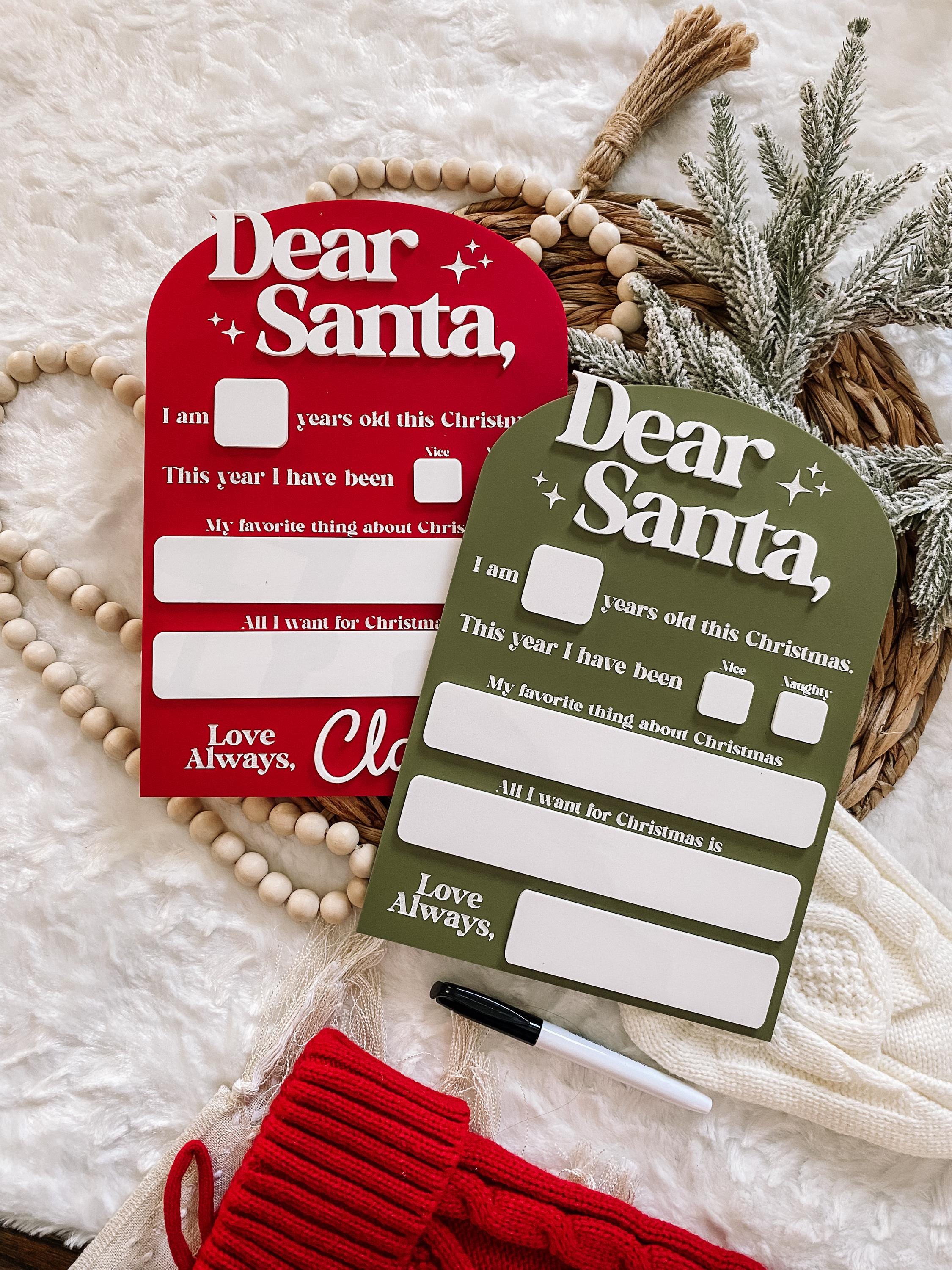 Dear Santa Christmas Board - Custom Reusable Christmas List Sign ...