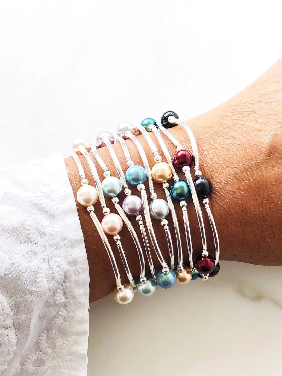 SO BLESSED Pearl Bracelet in Sterling Silver, Count Your Blessings ...