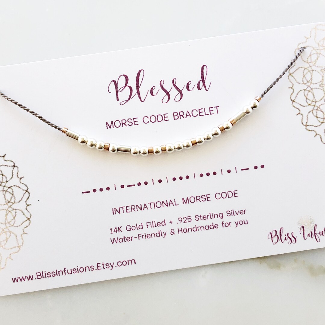 BLESSED or CUSTOM Morse Code Bracelet/ Personalized Morse Code Jewelry ...