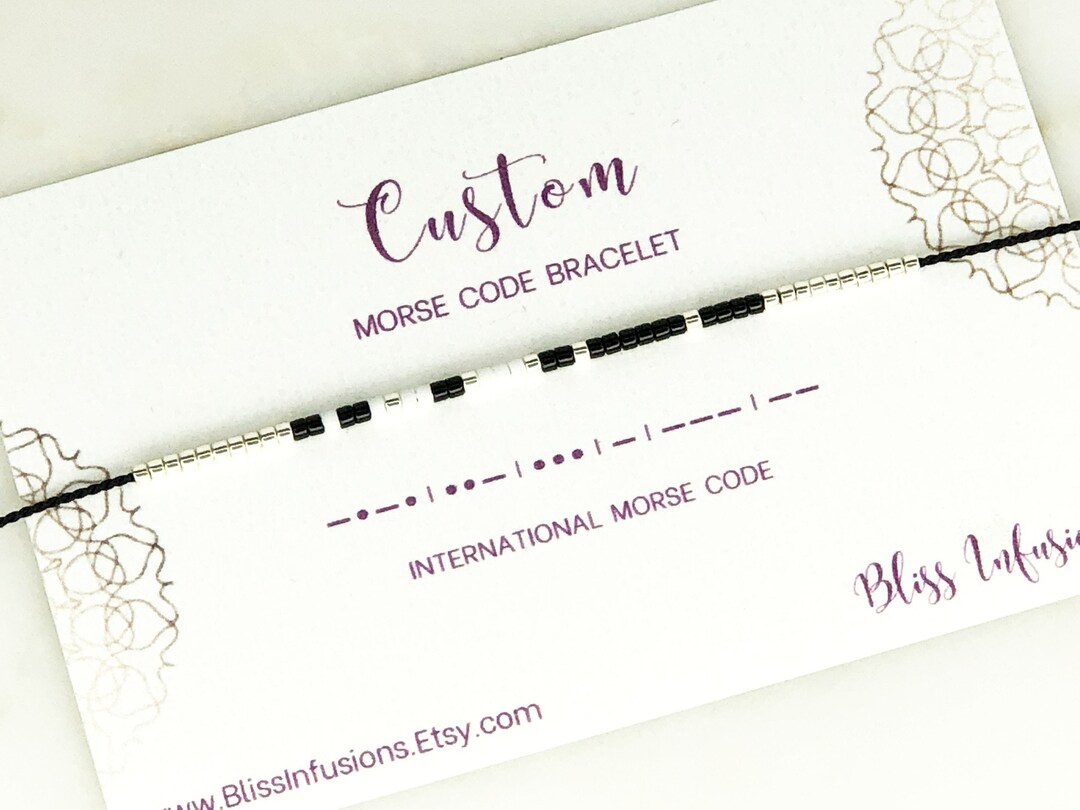 CUSTOM Morse Code Bracelet/ Personalized Morse Code Jewelry/ Stacking ...